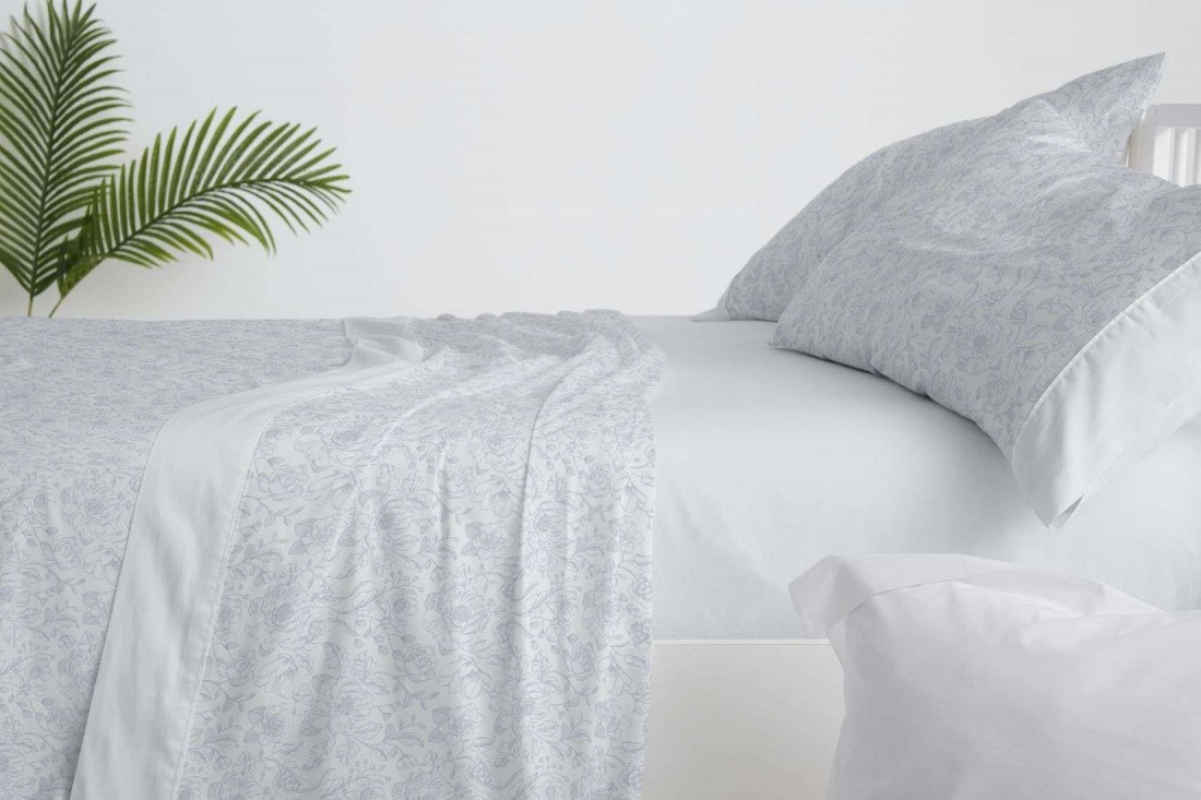 Sábanas de diseño, modelo 536 Azul, de Burrito Blanco