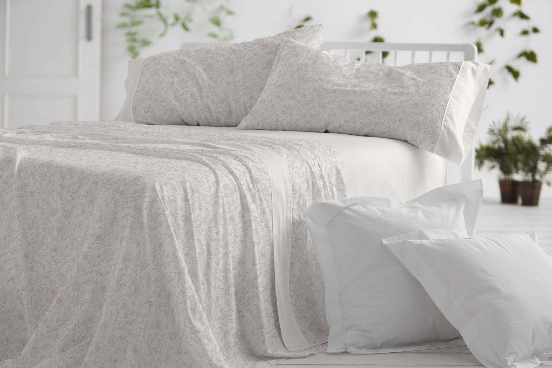 Sábanas de diseño, modelo 536 Beige, de Burrito Blanco