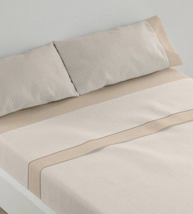 Sábanas de franela premium 546 beige — Burrito Blanco